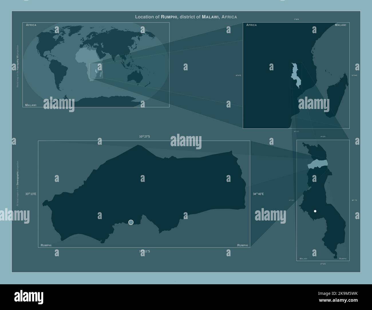 Rumphi, district of Malawi. Diagram showing the location of the region ...