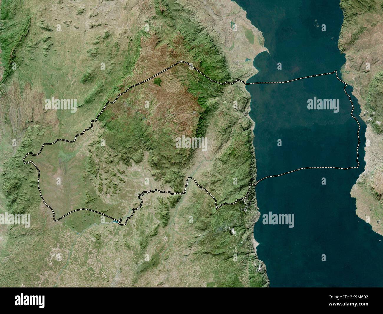 Rumphi, district of Malawi. High resolution satellite map Stock Photo ...