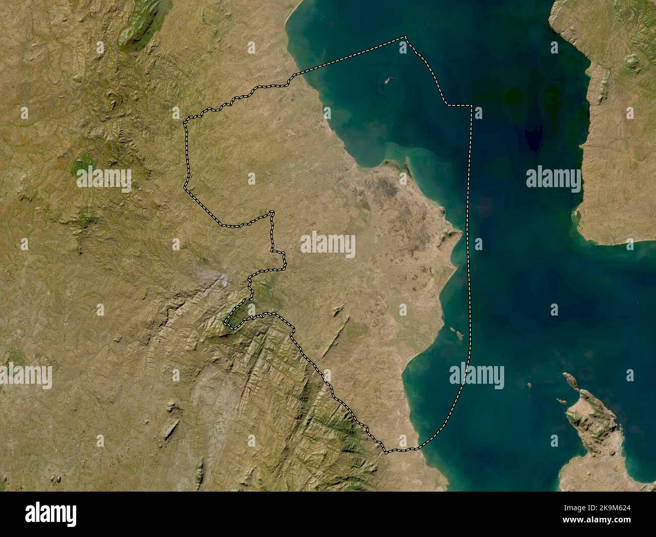 Salima, district of Malawi. Low resolution satellite map Stock Photo ...