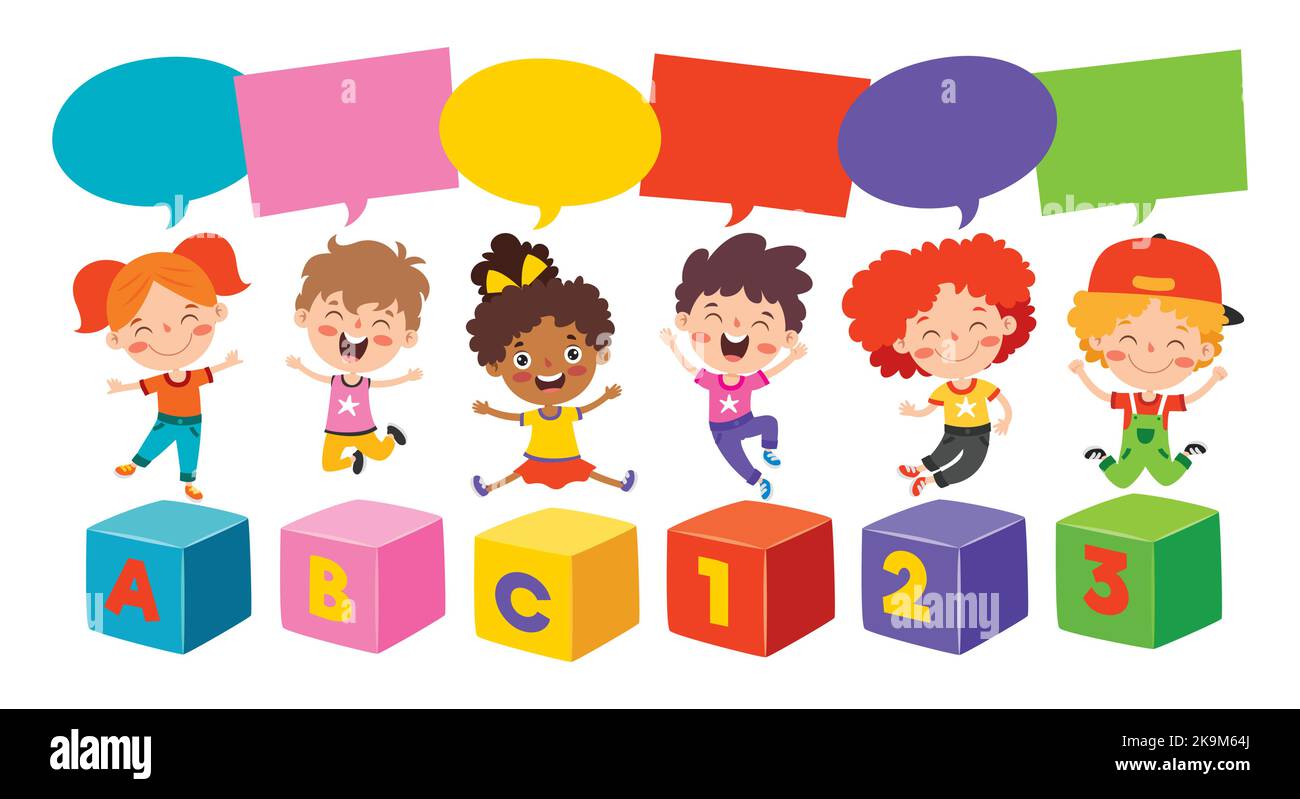 Kids With Speech Bubbles Stock Vector Image & Art - Alamy