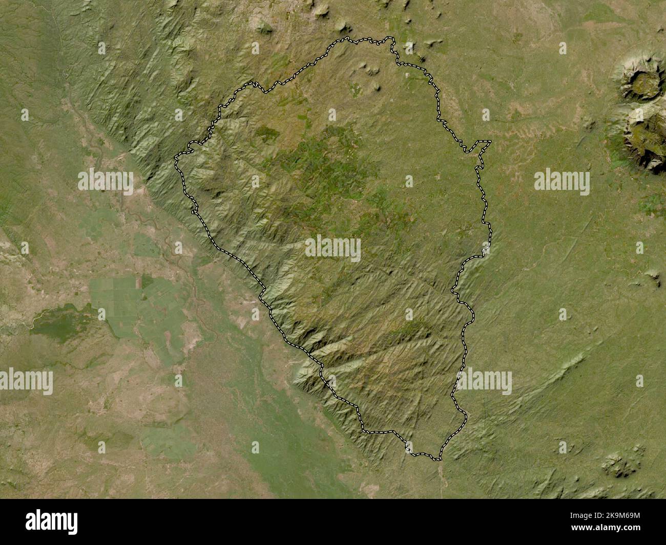 Thyolo, district of Malawi. Low resolution satellite map Stock Photo ...