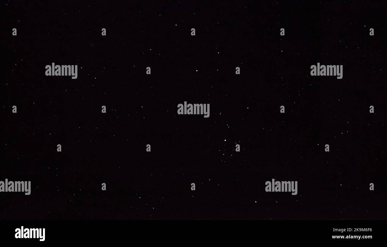 The panoramic view of August night sky with bright stars (Lithuania ...