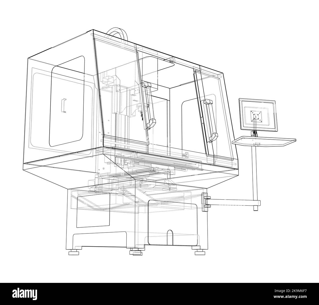 Metalworking CNC milling machine. Vector Stock Vector Image & Art - Alamy