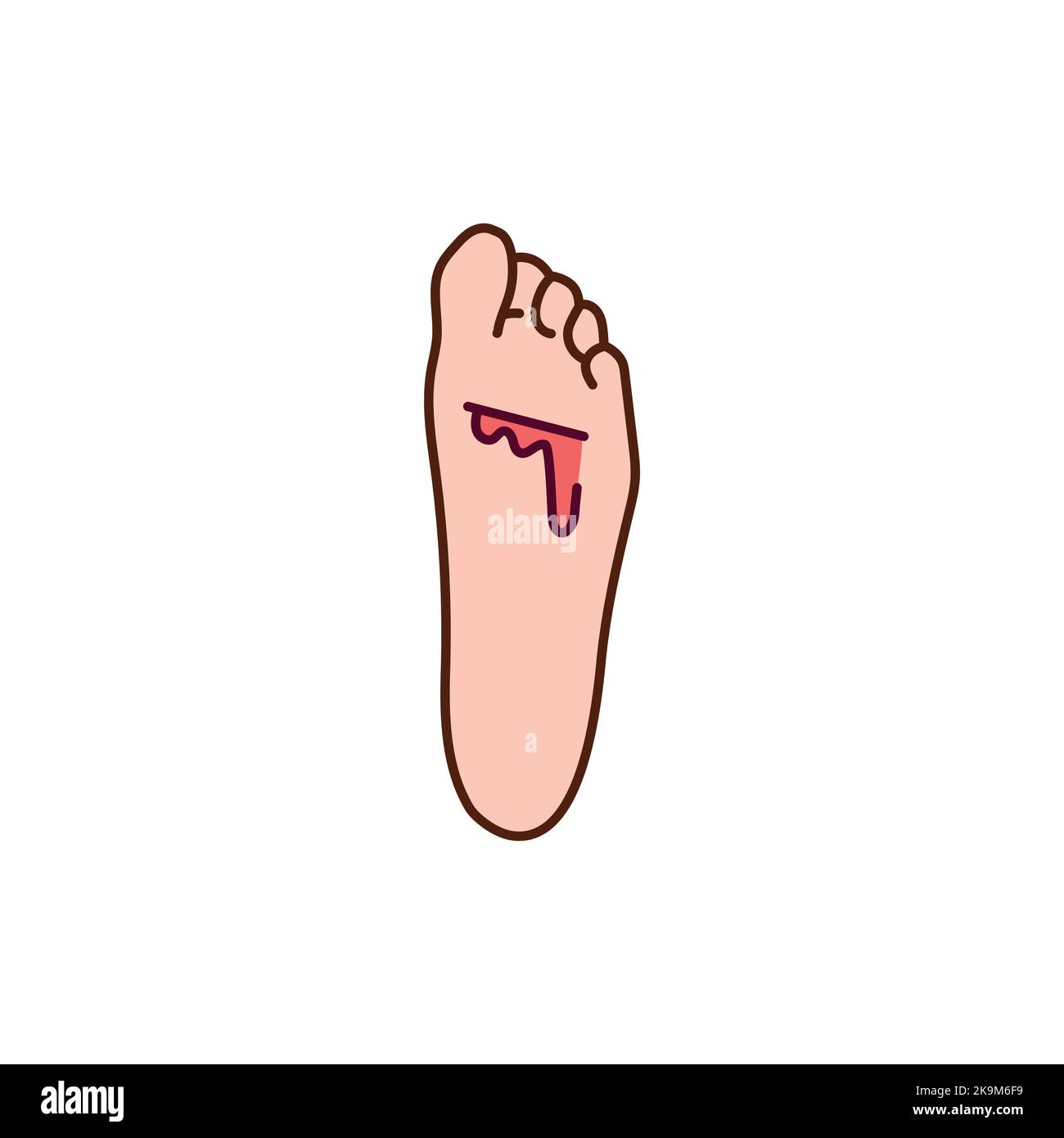 Cut on the feet color line icon. Injuries concept Stock Vector Image ...