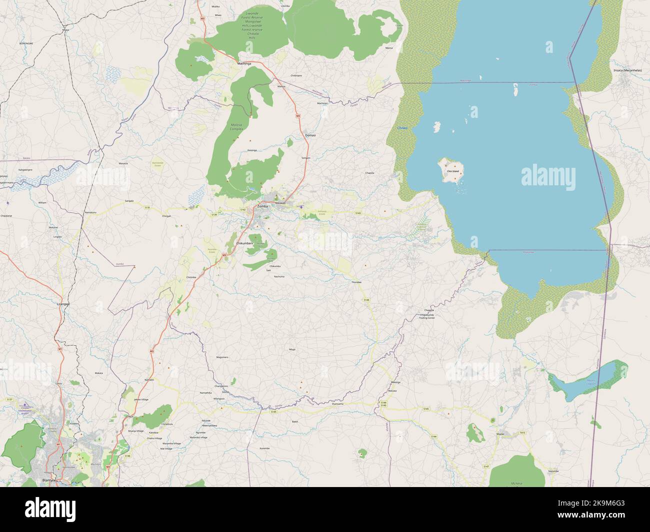 Zomba, district of Malawi. Open Street Map Stock Photo - Alamy
