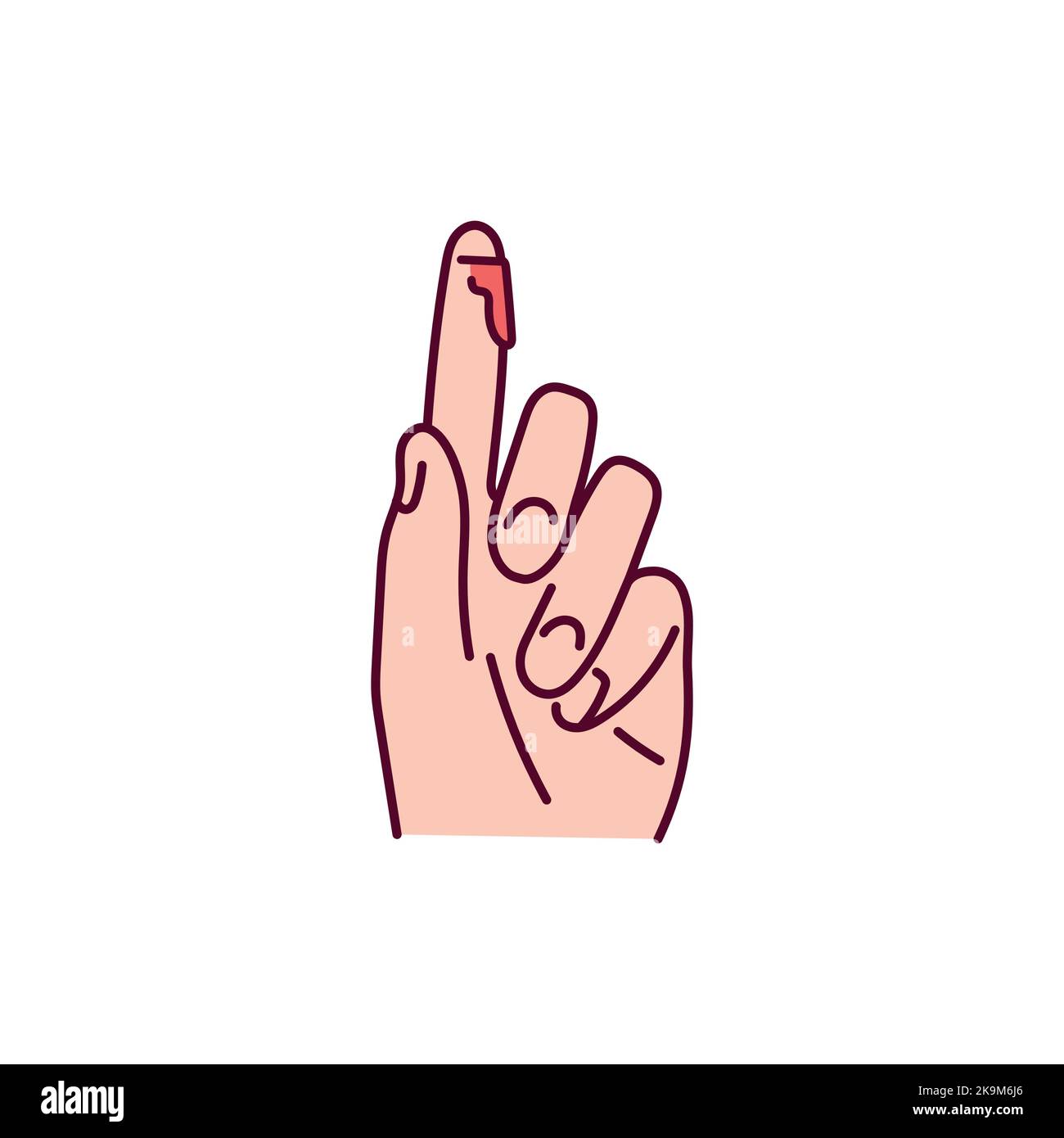 Blood from the finger color line icon. Injuries concept Stock Vector ...