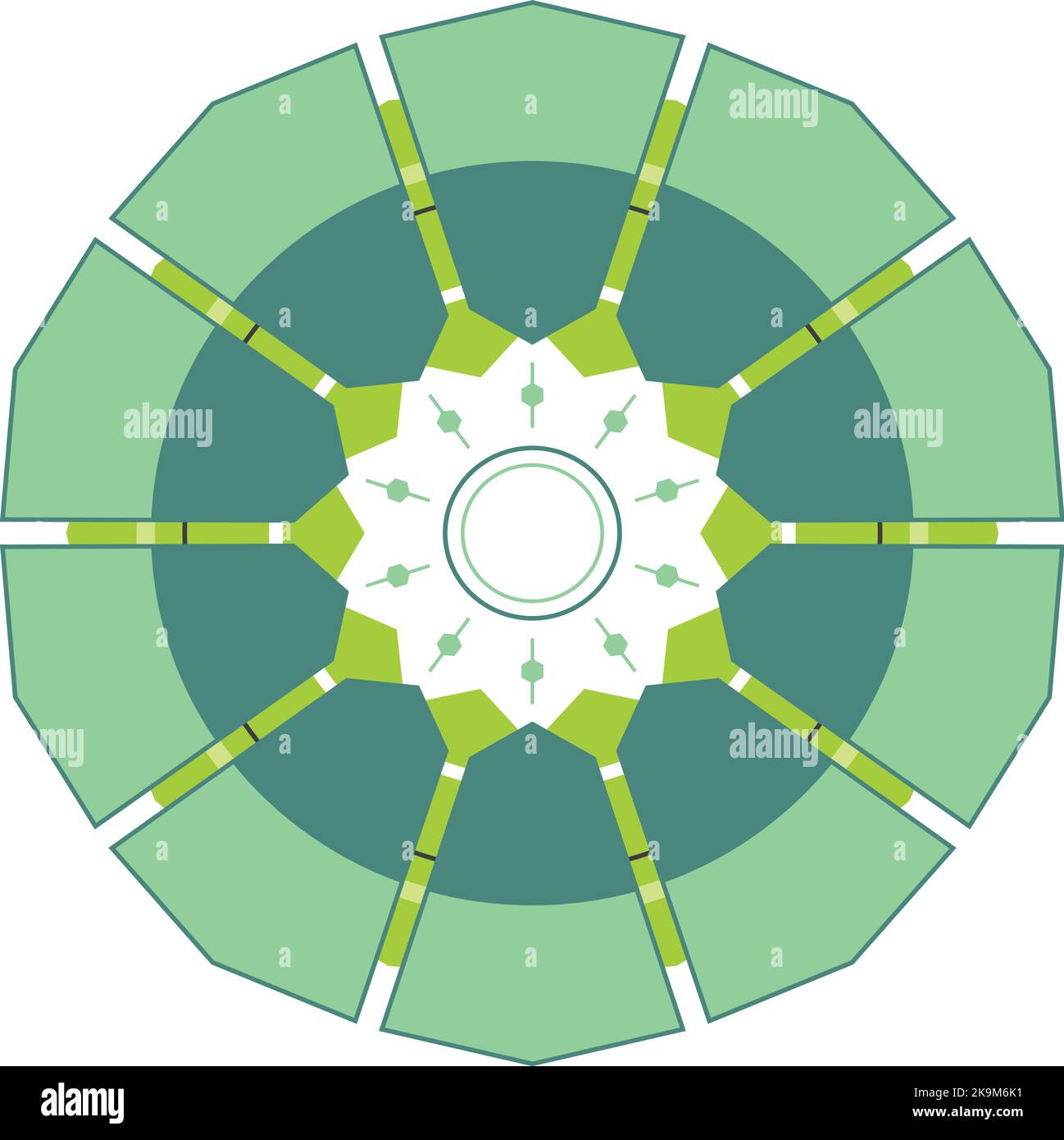 Business ecosystem organisation hexagone diagram scheme template Stock ...