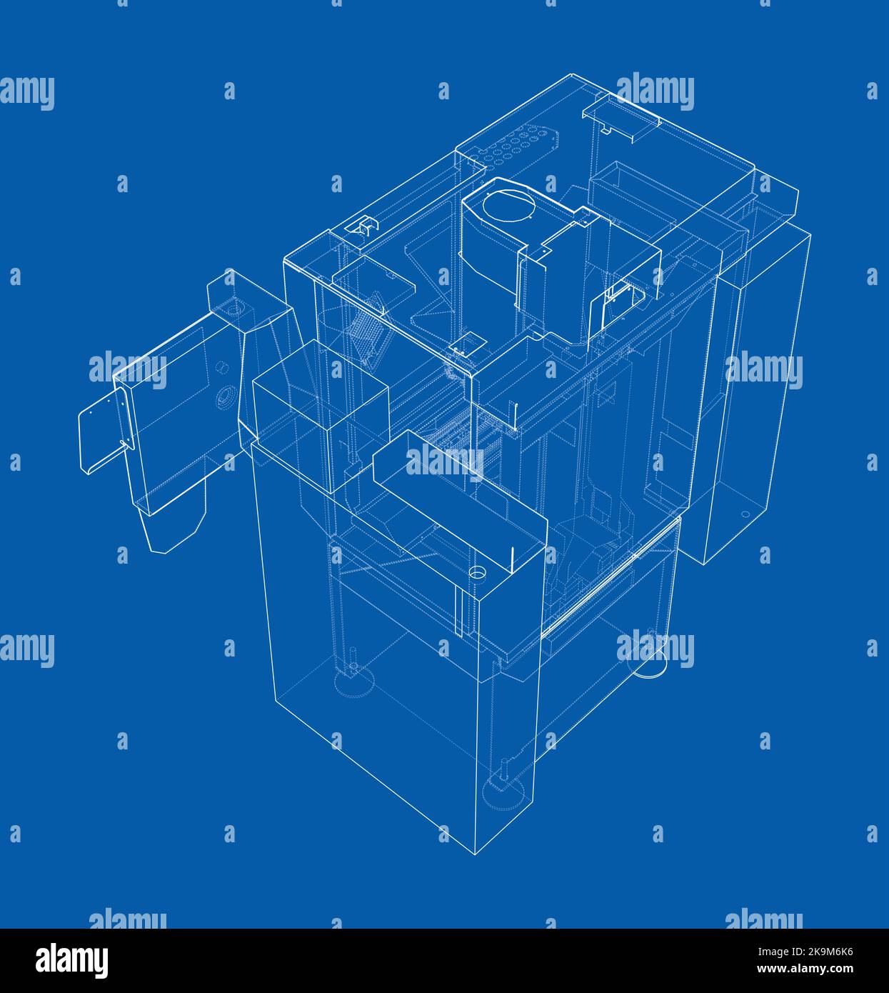 Metalworking CNC milling machine. Vector Stock Vector Image & Art - Alamy
