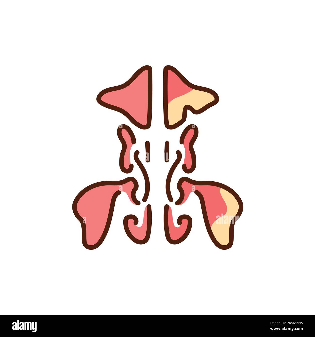 Sinusitis in the sinus color line icon. Pictogram for web page Stock ...