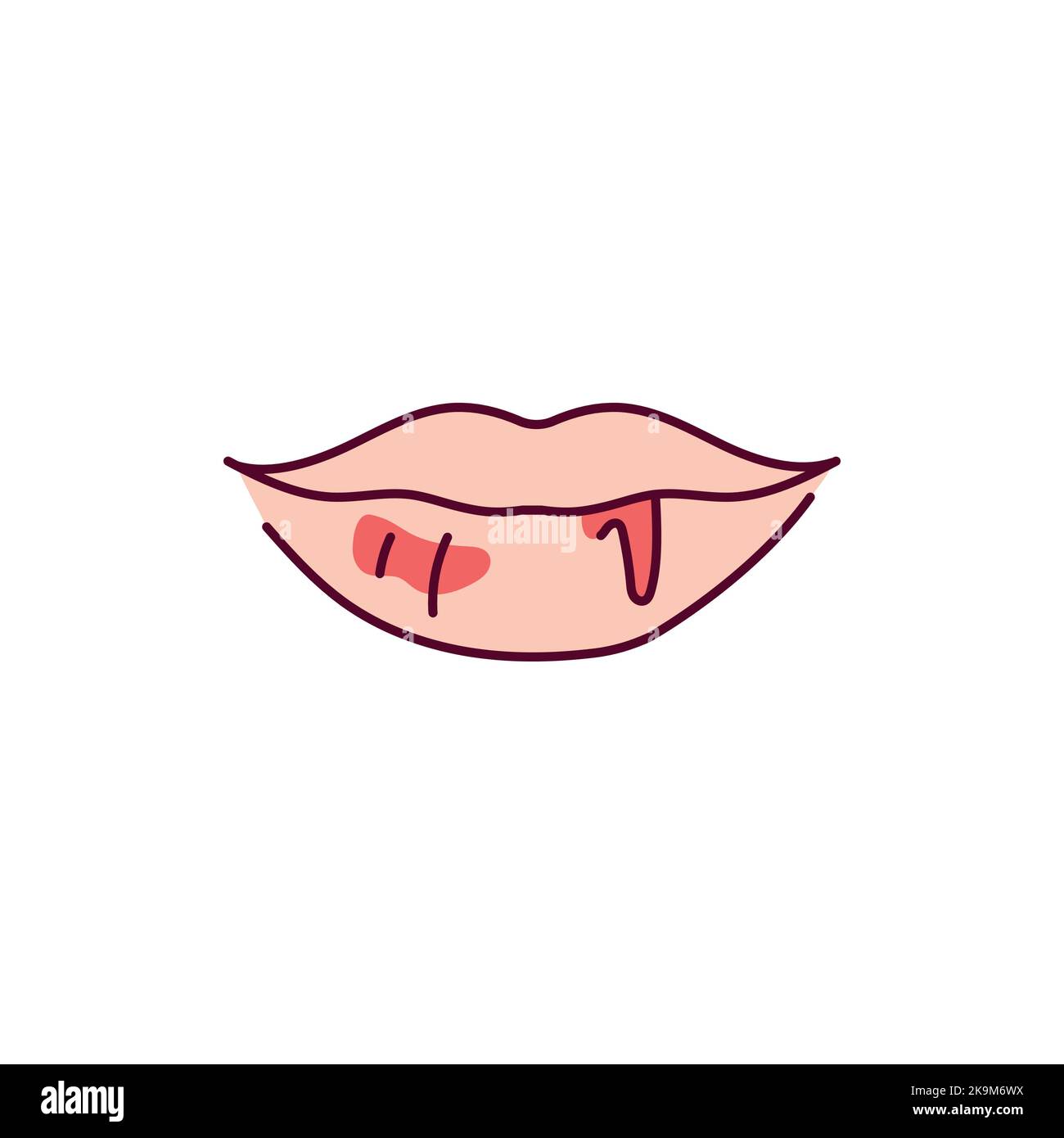 Bleeding lips Stock Vector Images - Alamy