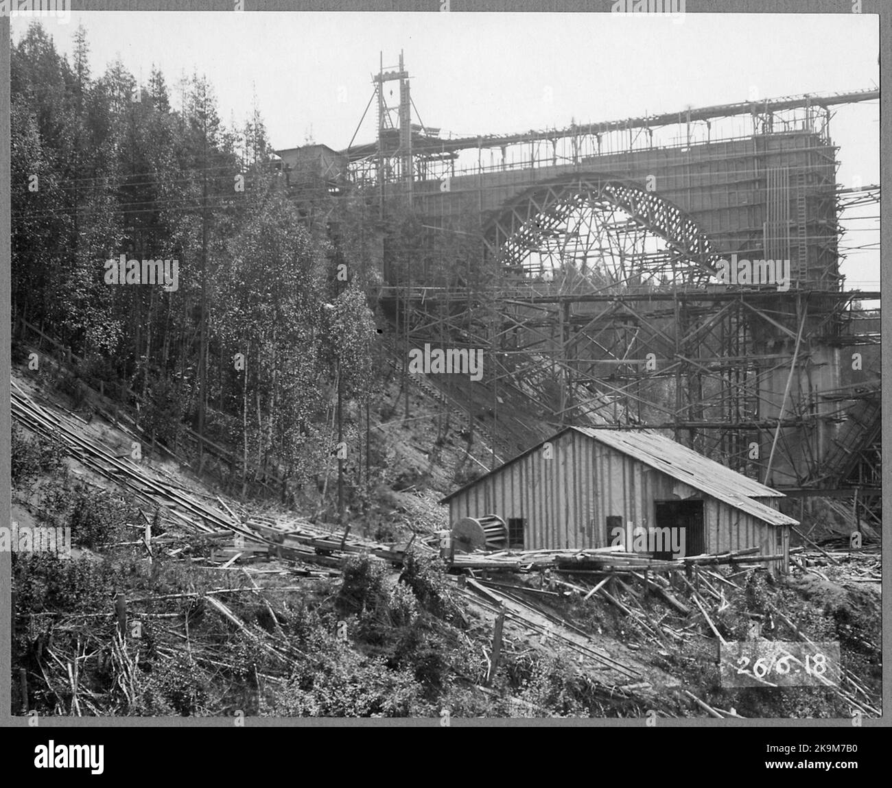 Bridge over trains Black and White Stock Photos & Images - Alamy