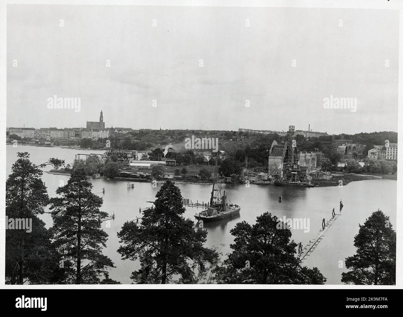 Construction of Årstabron seen from Sjövik Stock Photo - Alamy