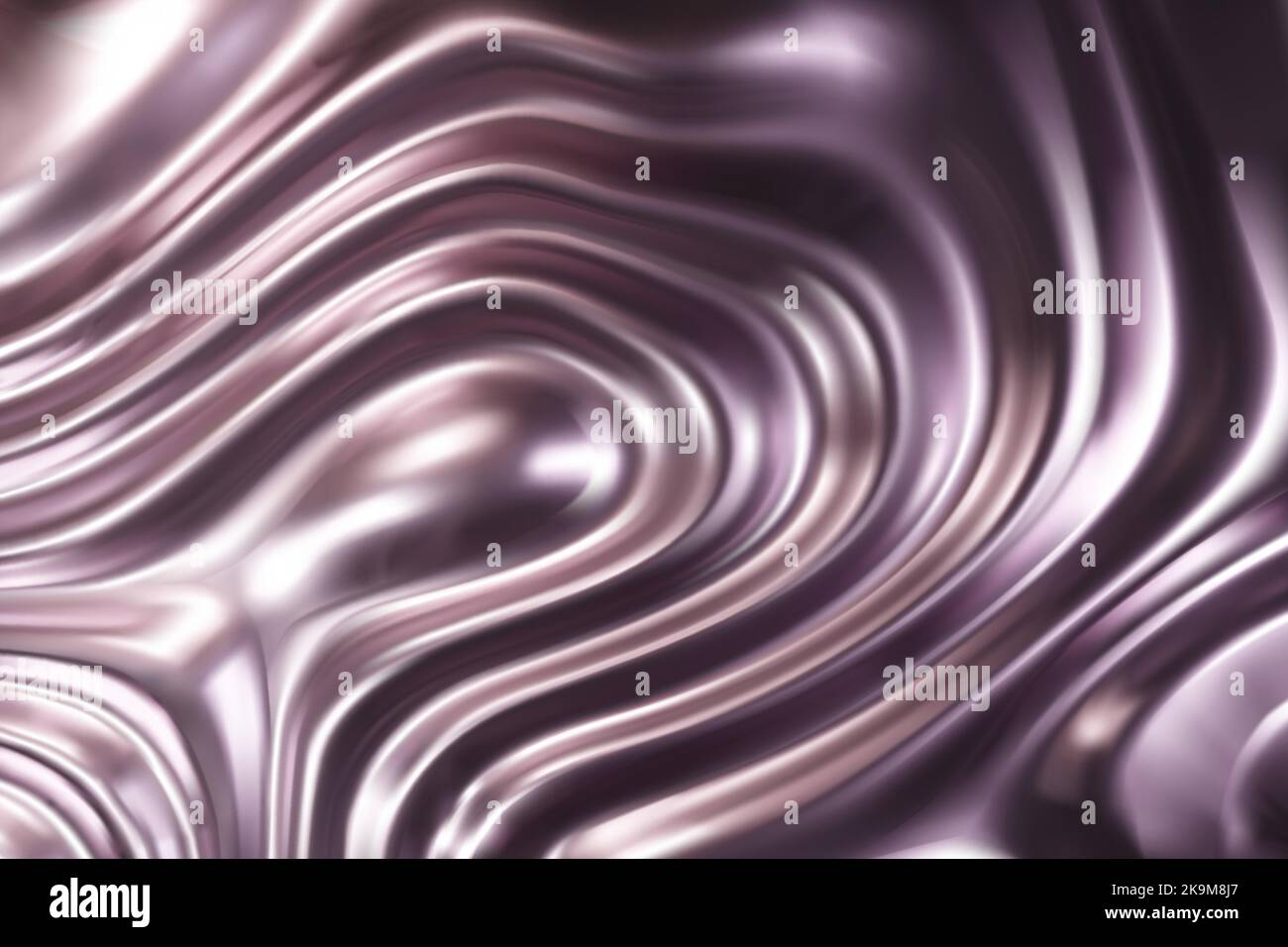 Silver liquid molten metal abstract wavy background with light reflects ...