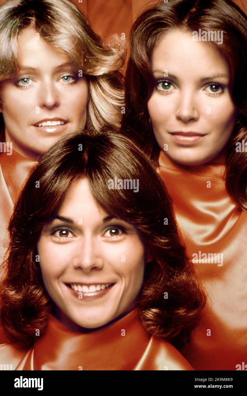 FARRAH FAWCETT, JACLYN SMITH and KATE JACKSON in CHARLIE'S ANGELS (1976), directed by IVAN GOFF ...
