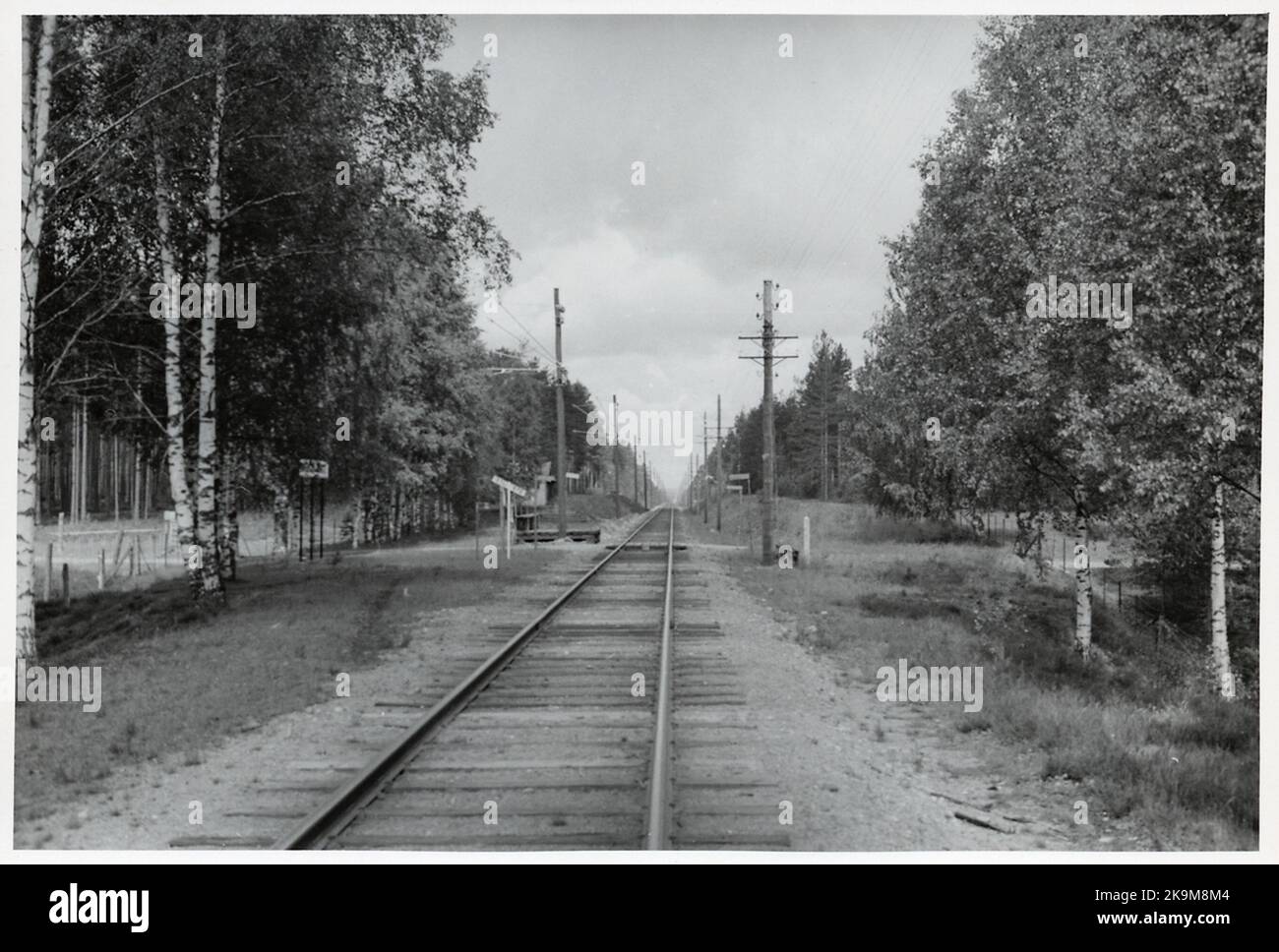 On the line between Charlottenberg and Border Sweden/Norway Stock Photo ...