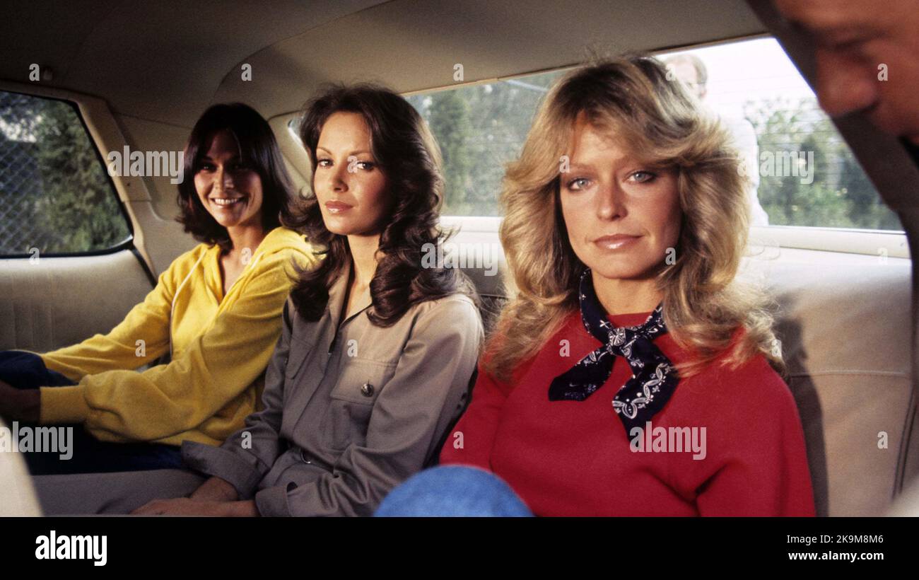 FARRAH FAWCETT, JACLYN SMITH and KATE JACKSON in CHARLIE'S ANGELS (1976), directed by IVAN GOFF ...