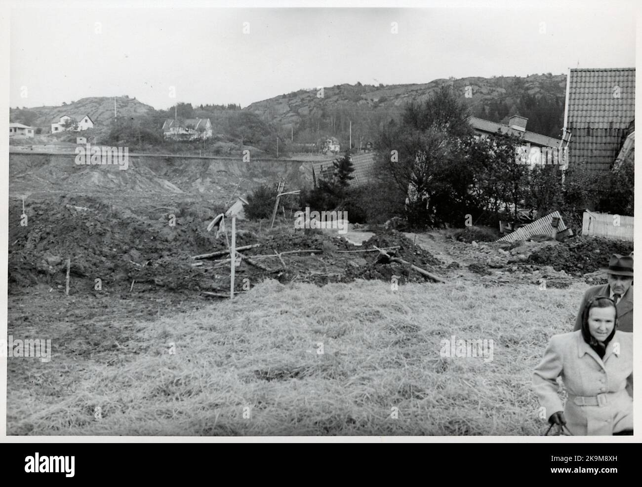 The aftermath of the landslide in Surte which occurred on September 29 ...