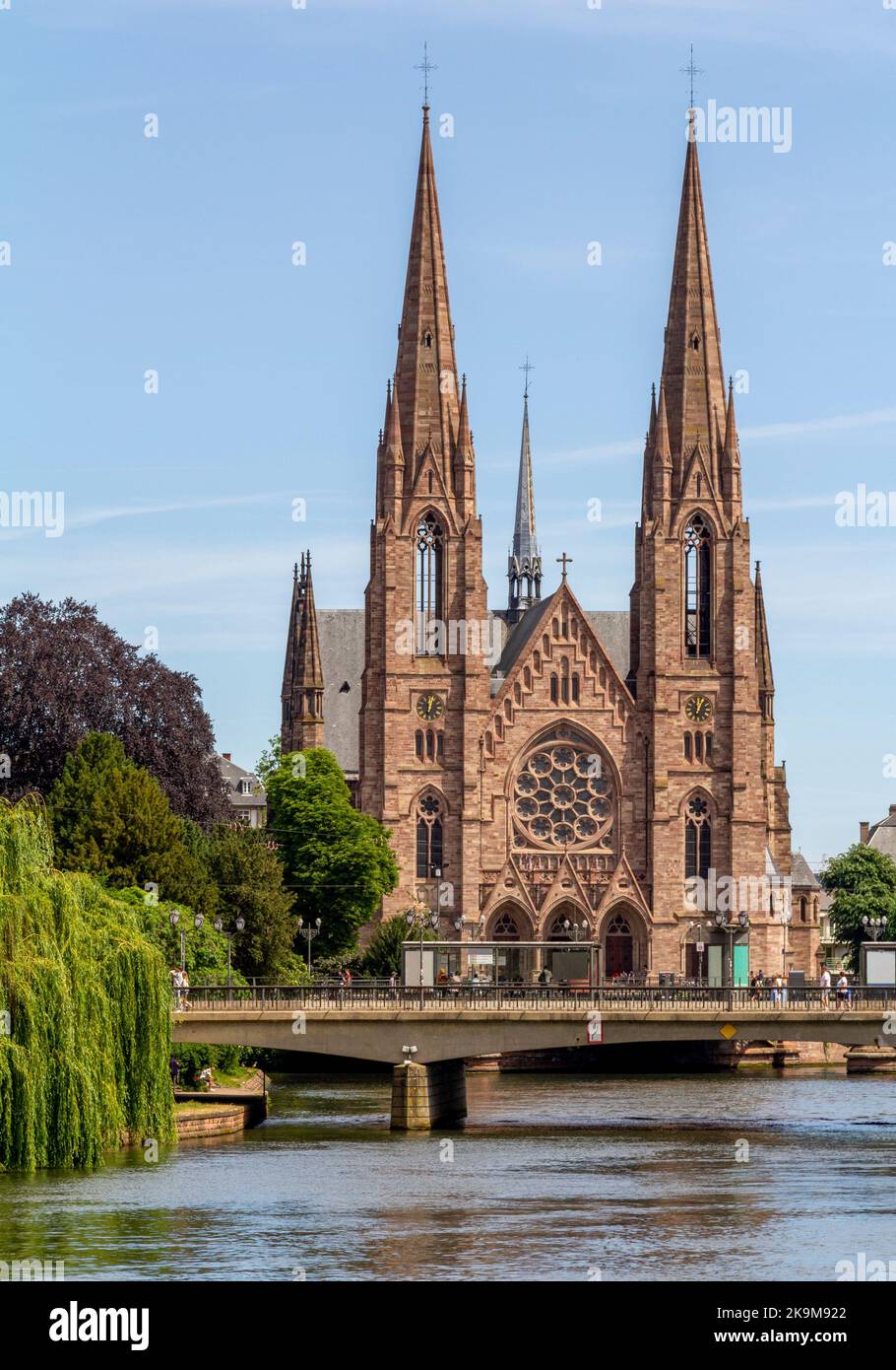Waterside impression around St Pauls Church in Strasbourg, a city at ...