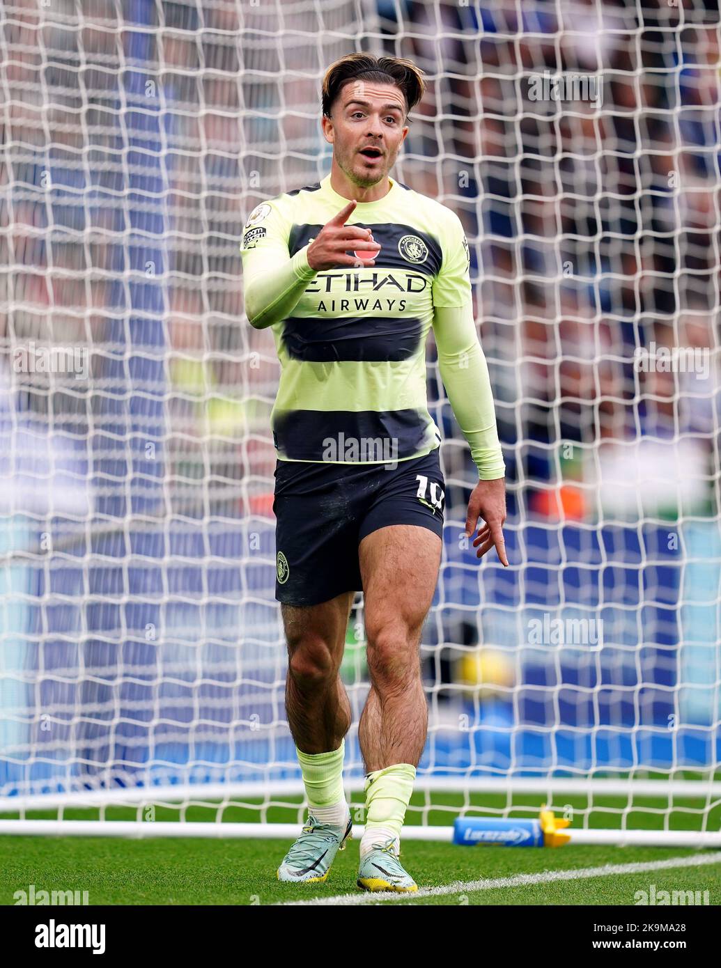 Manchester City's Jack Grealish gestures during the Premier League ...