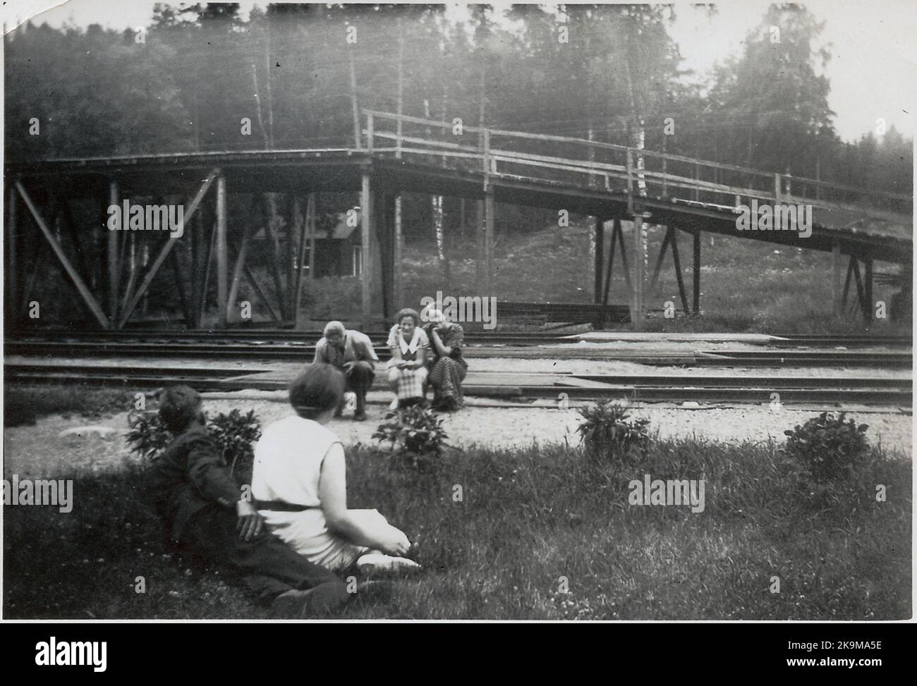 Photography at the coal bridge in Långsjön. In the green grass are ...