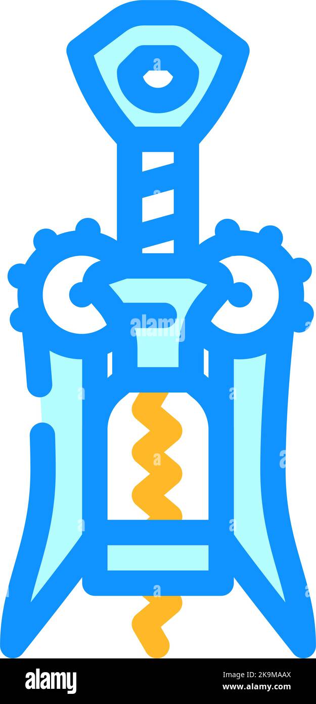 corkscrew hand wine color icon vector illustration Stock Vector Image ...