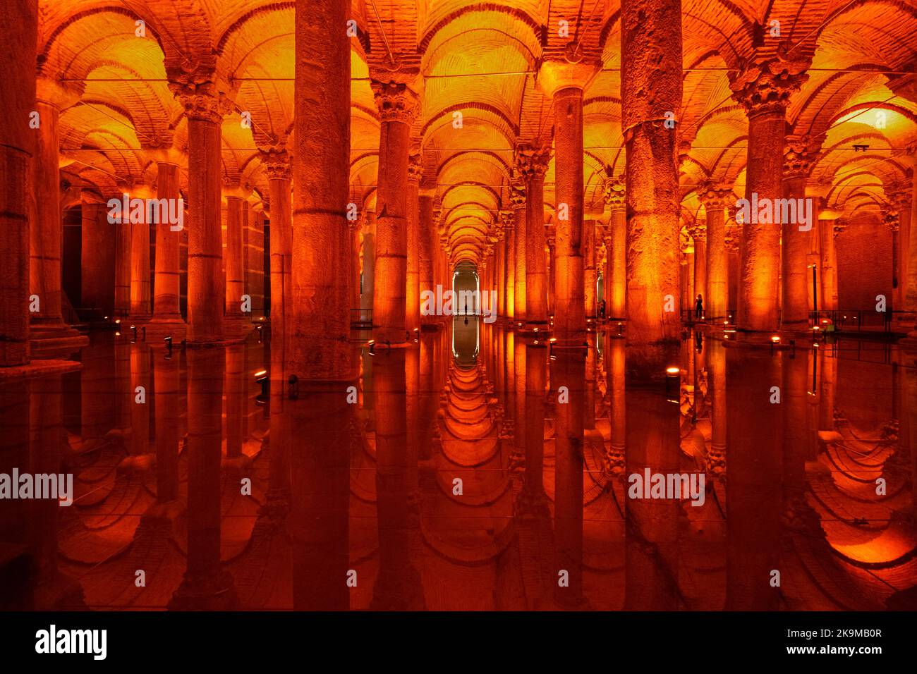 Wide angle view of Basilica Cistern (Yerebatan Sarnici). Basilica ...