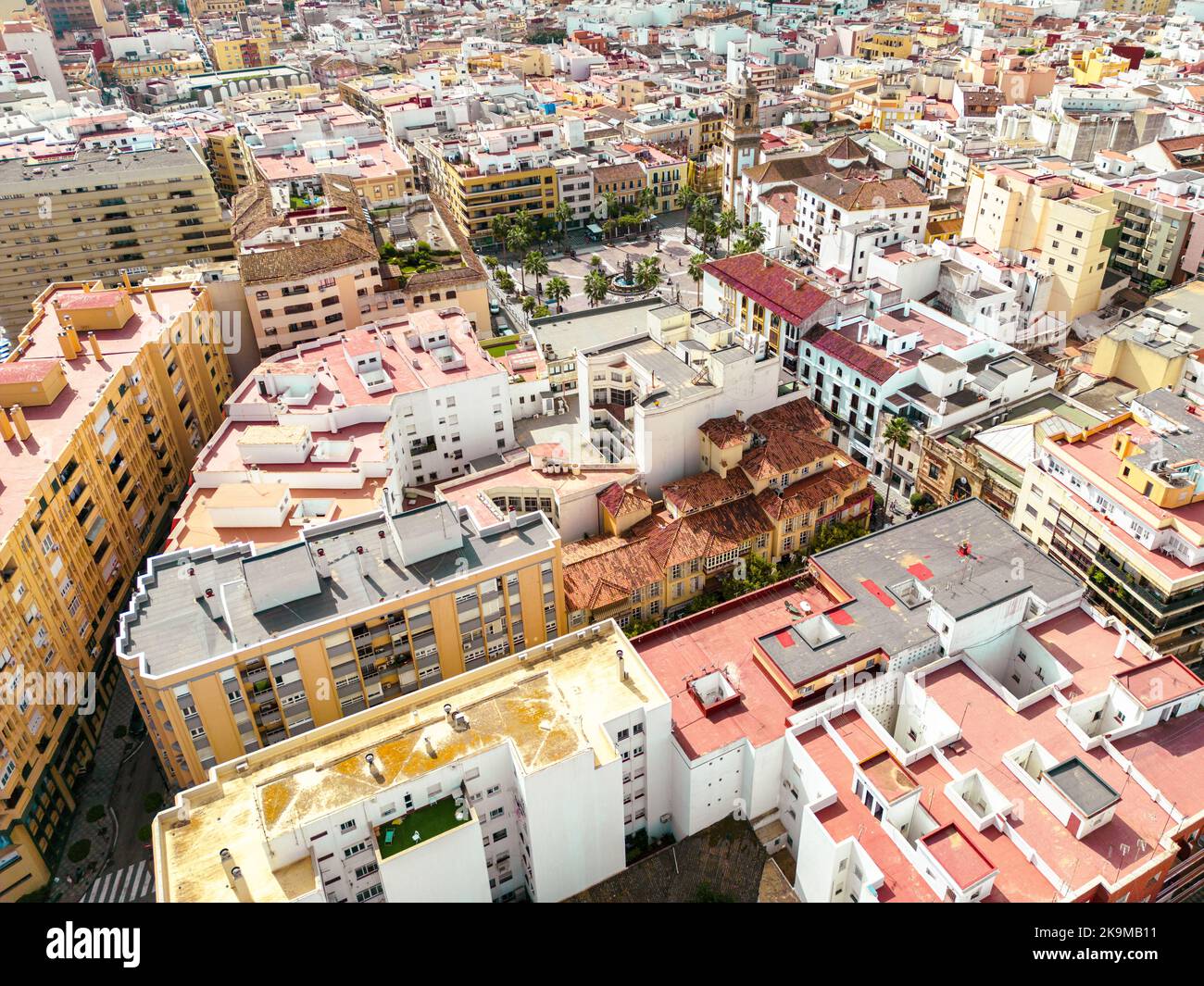 Aerial View of Historic Plaza Alta (High Square) in the old town of ...