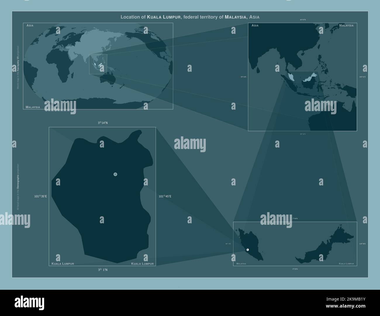 Kuala Lumpur, federal territory of Malaysia. Diagram showing the ...
