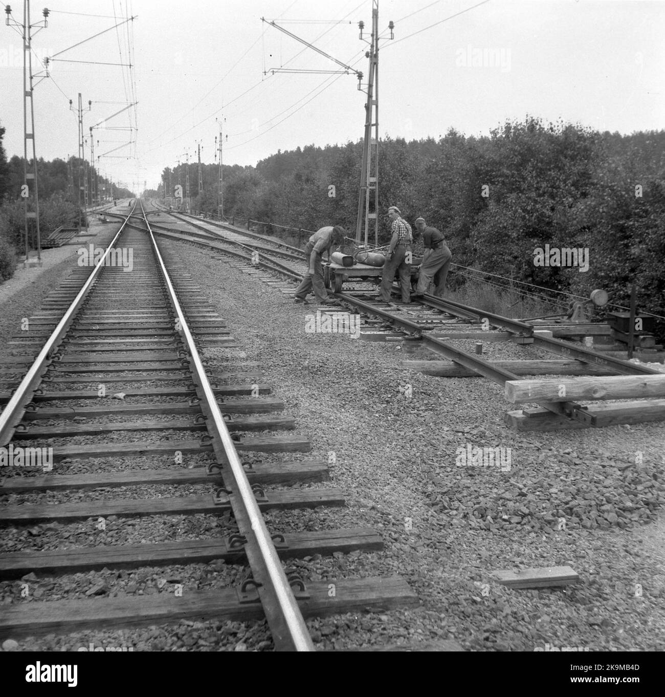 Track building. Double track building at Ulvåker Stock Photo - Alamy