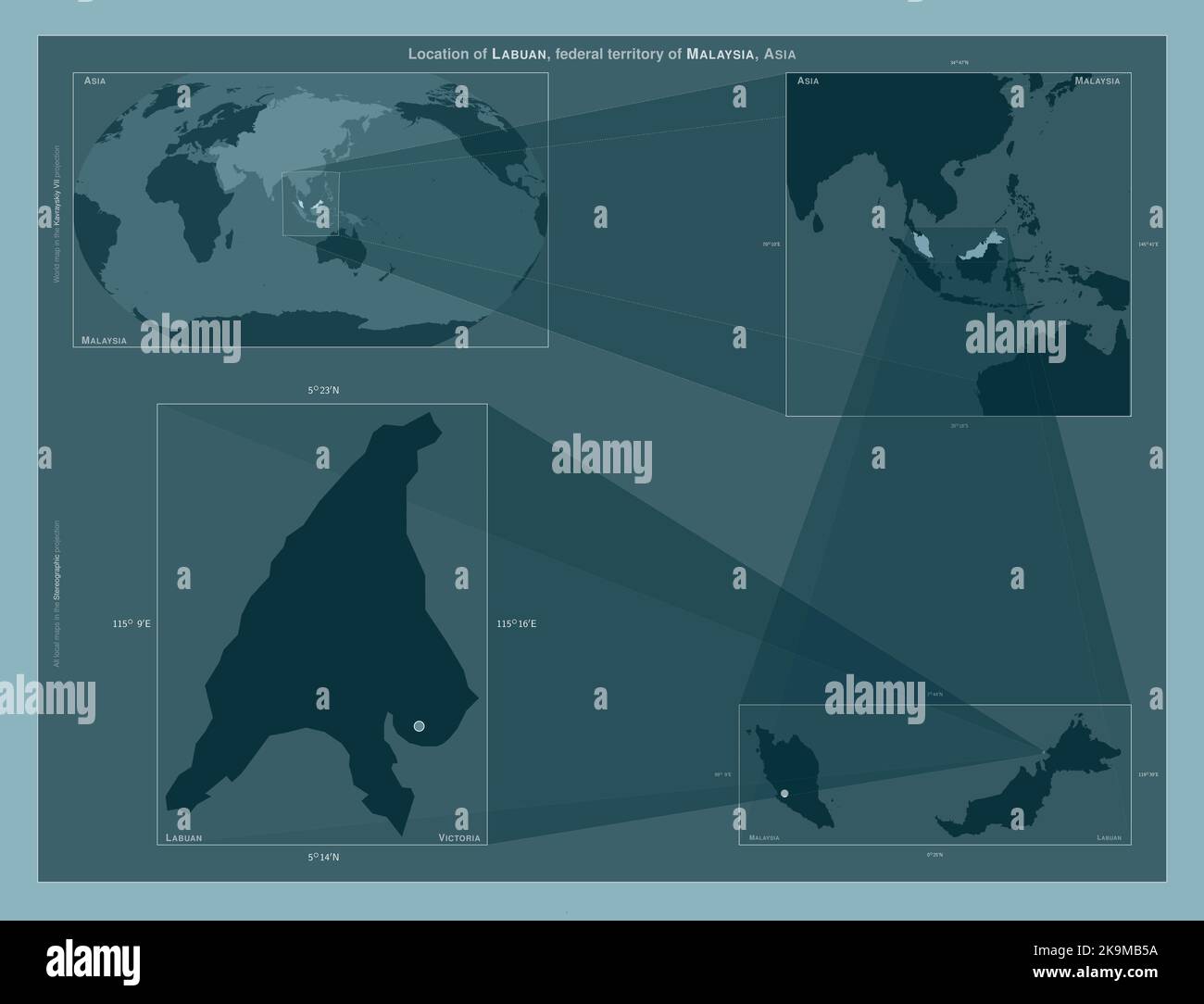 Labuan, federal territory of Malaysia. Diagram showing the location of ...