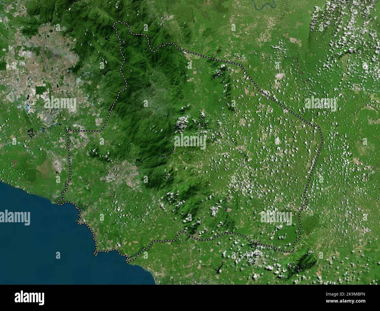 Negeri Sembilan, state of Malaysia. High resolution satellite map Stock ...