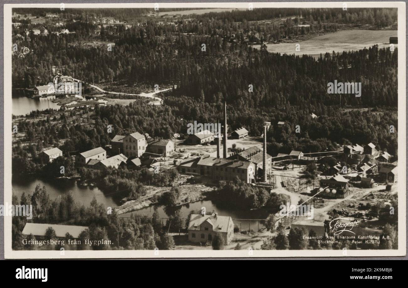Aerial photo over the dynamite factory in Grängesberg Stock Photo - Alamy
