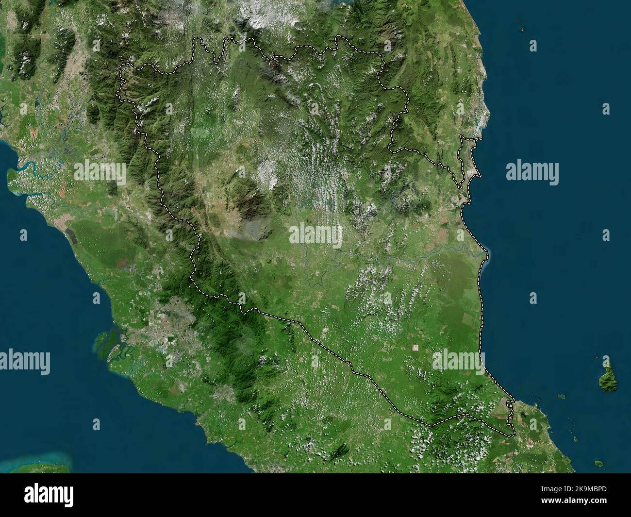 Pahang, state of Malaysia. High resolution satellite map Stock Photo ...