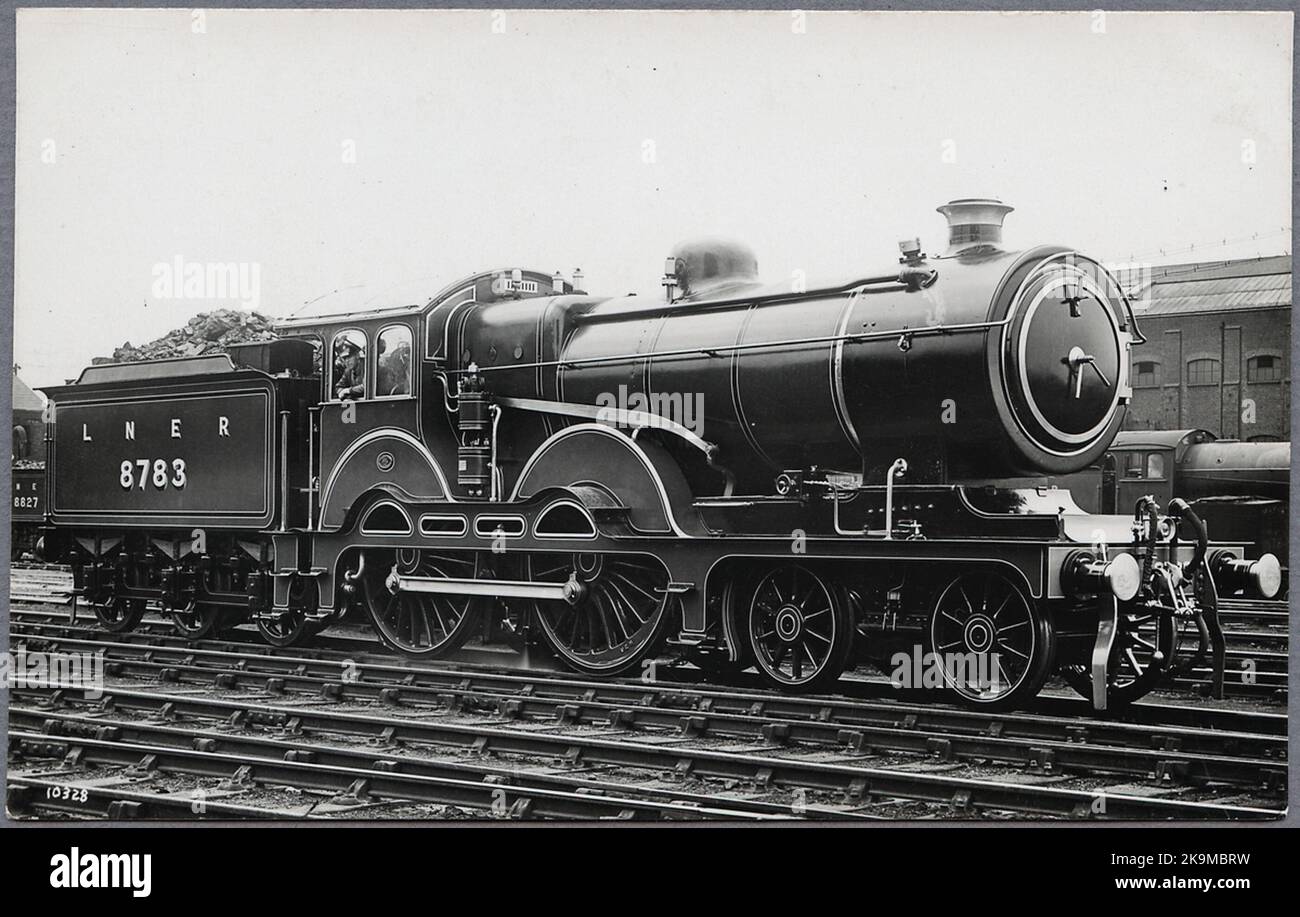 Steam locomotive at Bangård, London North Eastern Railaway, L.N.E.R ...