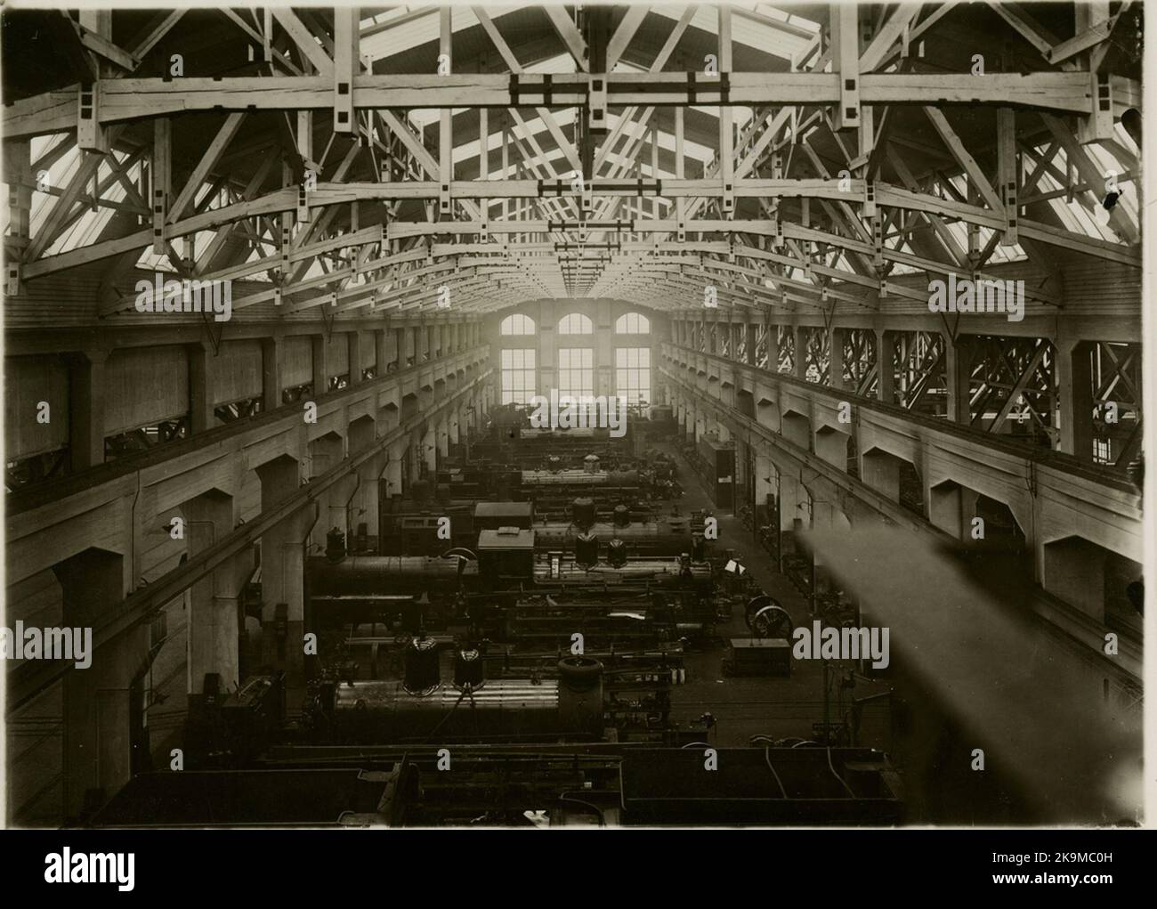 The main workshop at Malmö station. Western locomotive ship with the 80 ...