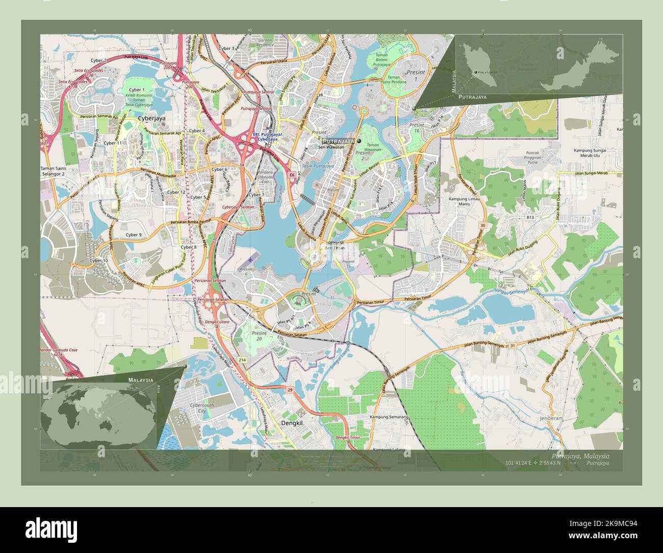 Putrajaya, federal territory of Malaysia. Open Street Map. Locations ...