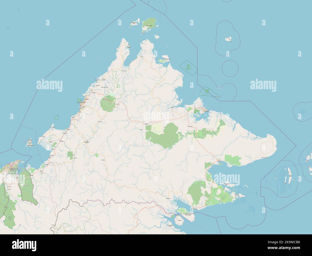 Sabah, state of Malaysia. Open Street Map Stock Photo - Alamy