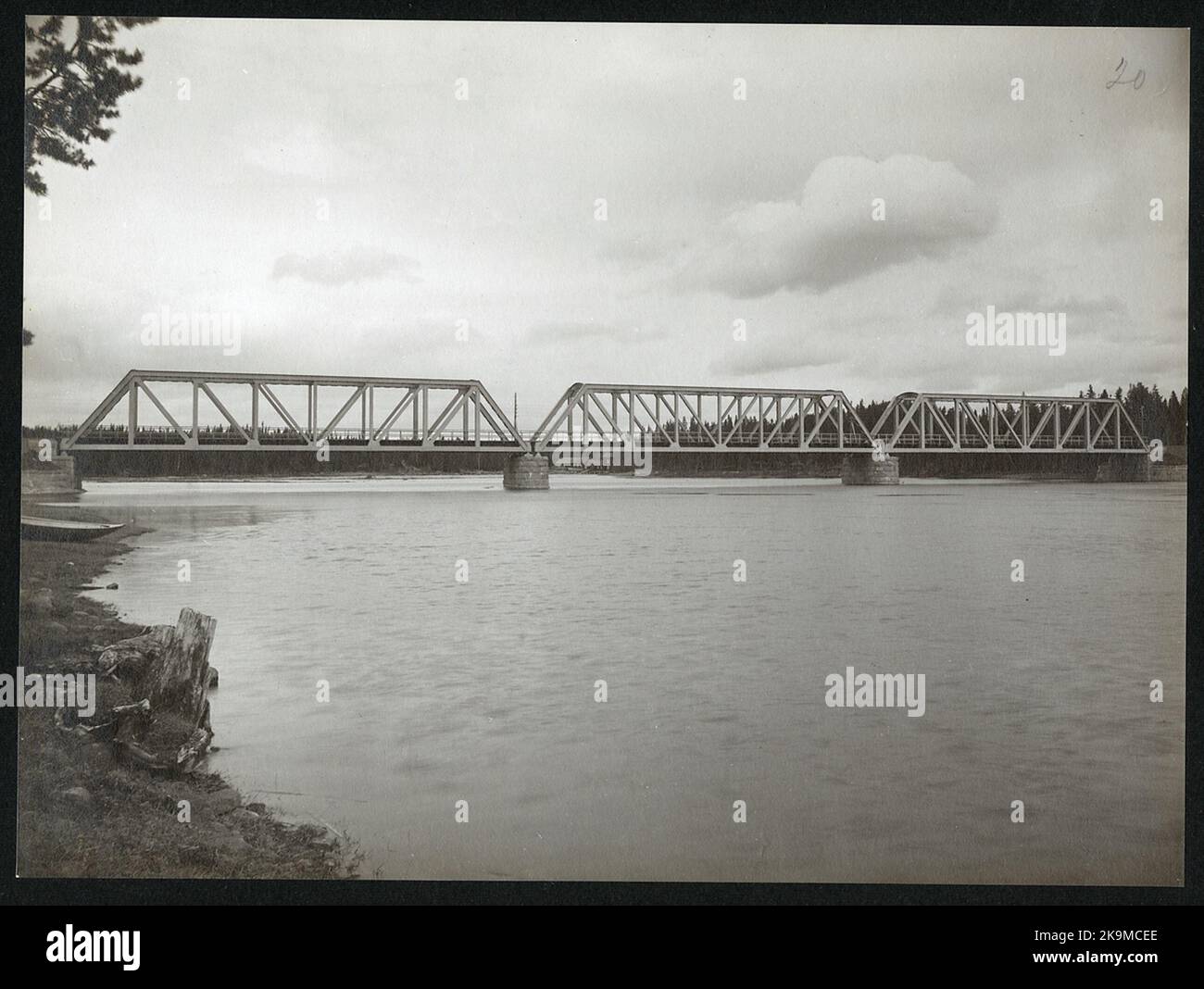 Bridge over the hair where it runs out into the Indalsälven at the lit ...