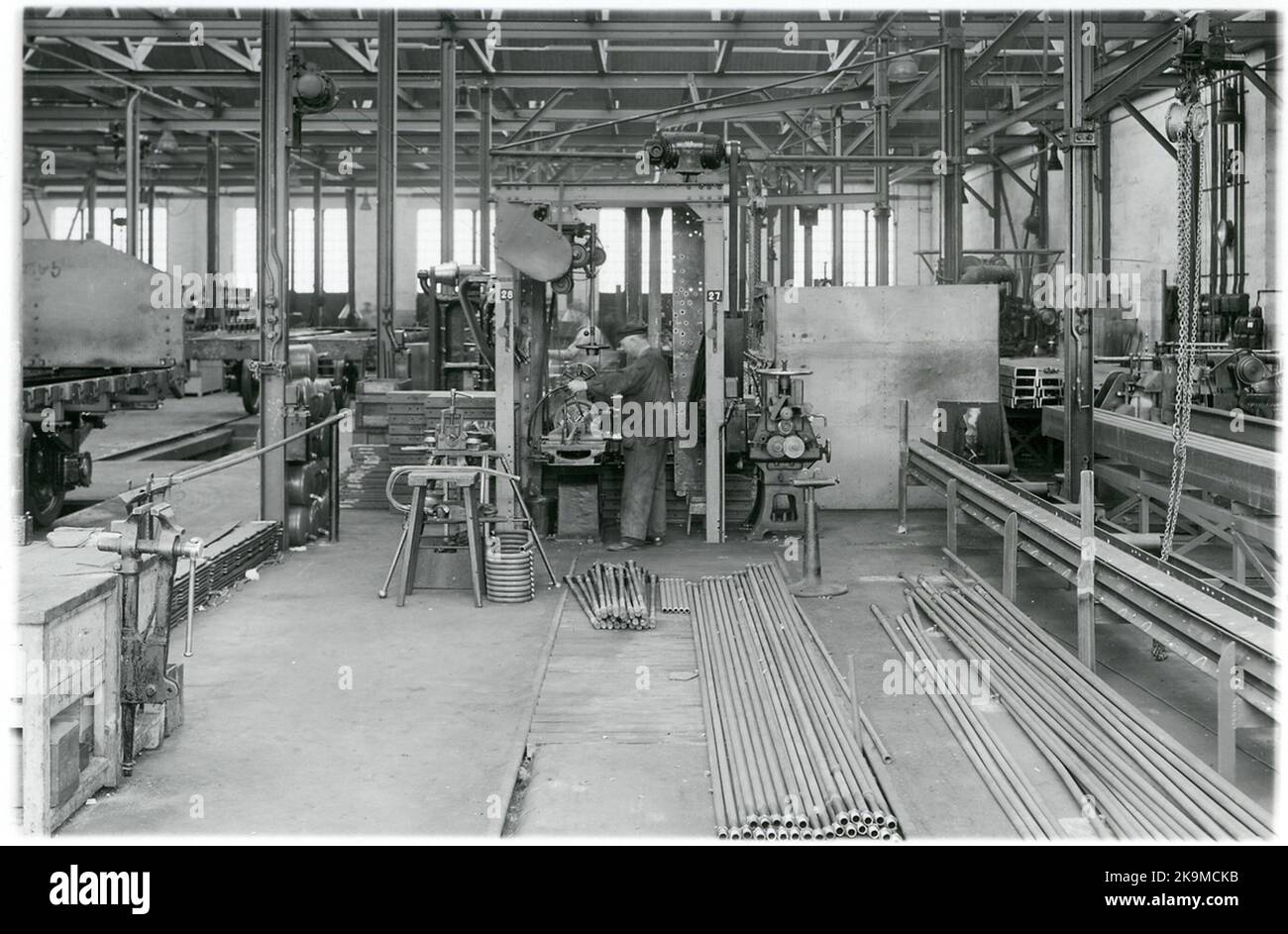 AB Gävle Vagnverkstad AGV. Pipe department Stock Photo - Alamy