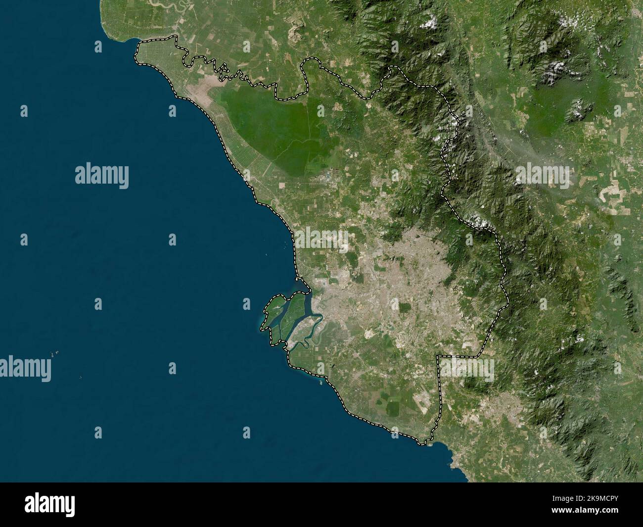 Selangor, state of Malaysia. Low resolution satellite map Stock Photo ...
