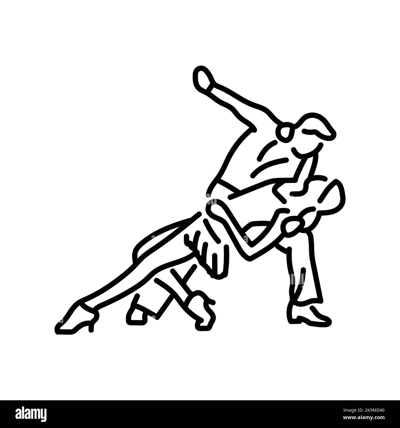 Simple drawing of dancing couple Black and White Stock Photos & Images ...