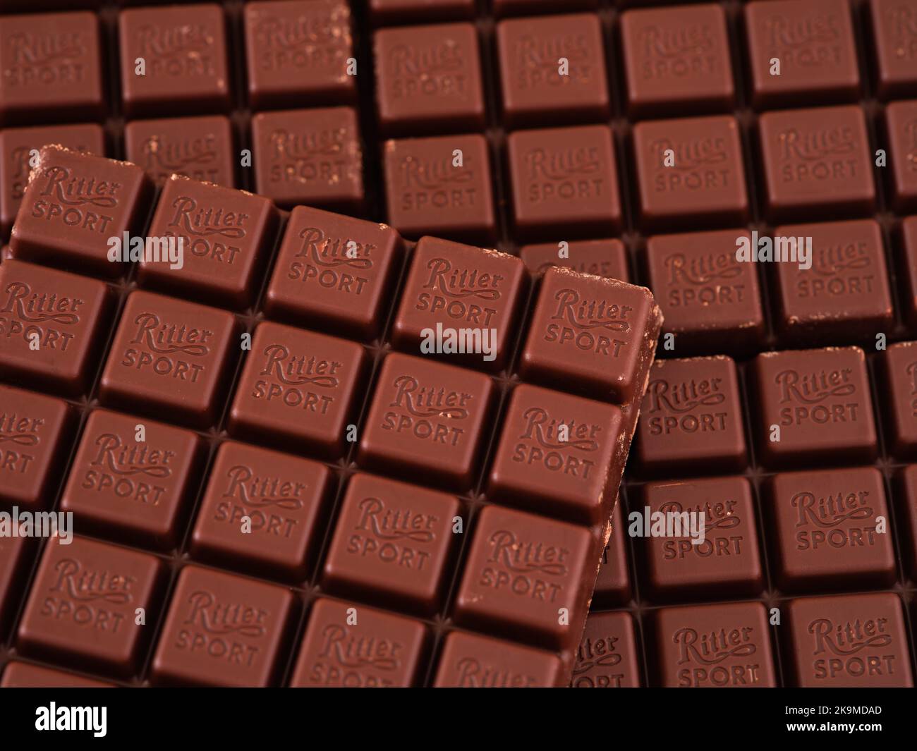 Tambov, Russian Federation - October 17, 2022 Ritter Sport chocolate ...