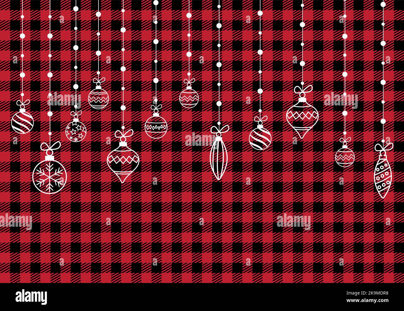 Christmas and New Year pattern at Buffalo Plaid. Festive background for ...