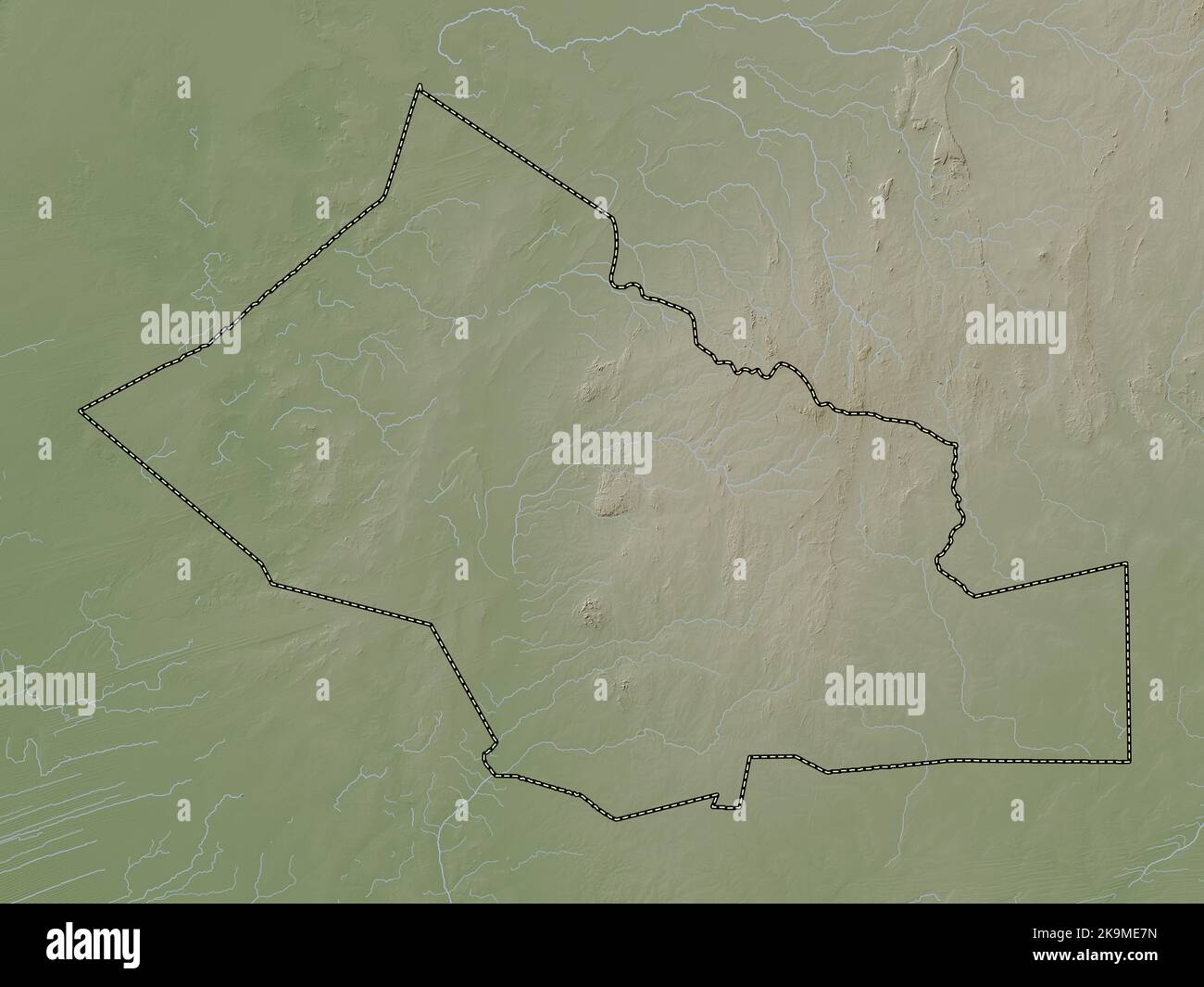 Kidal, region of Mali. Elevation map colored in wiki style with lakes and rivers Stock Photo - Alamy