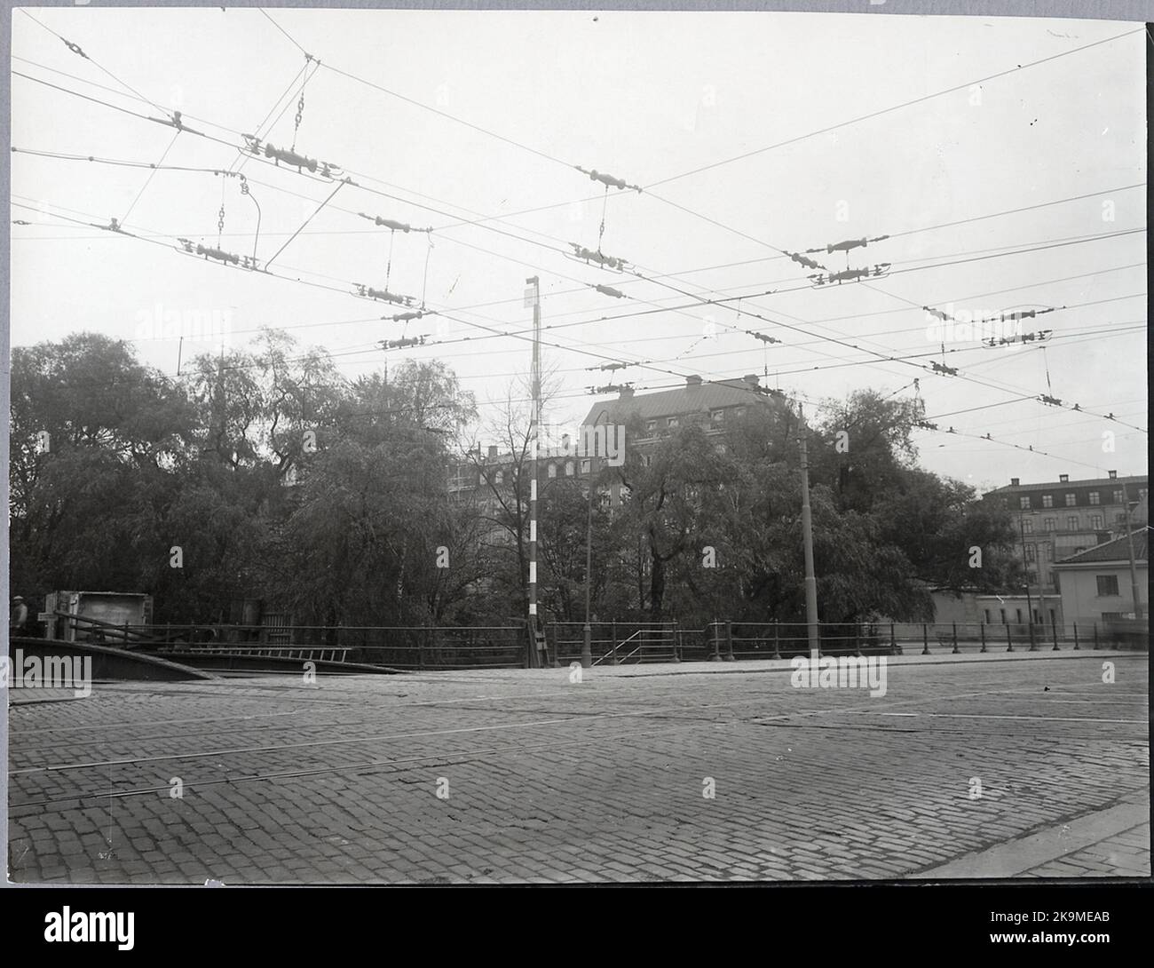 Wiring suspension at Tegelbacken. The intersection between rail and ...