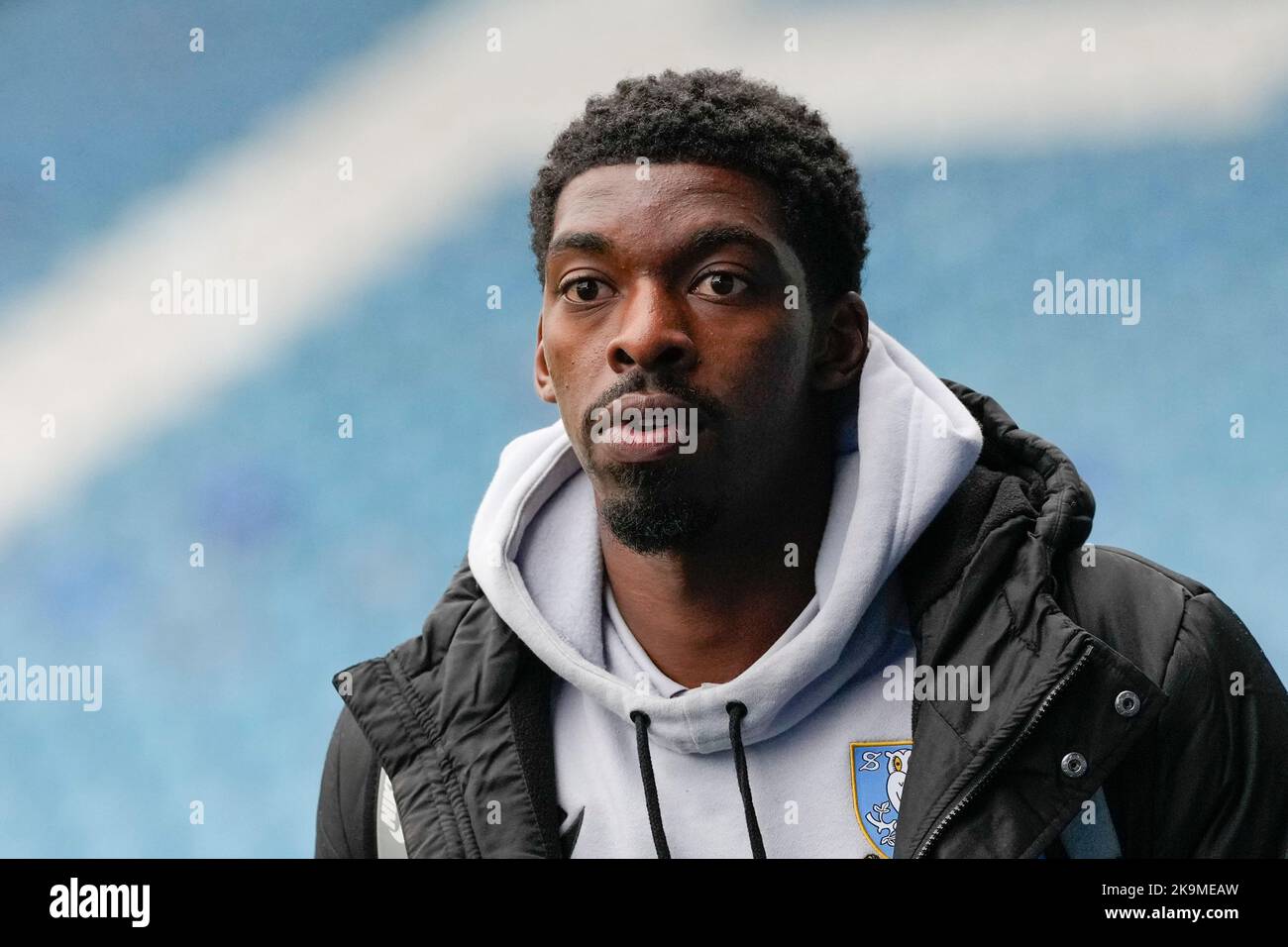 Tyreeq Bakinson #19 of Sheffield Wednesday arrives at the stadium ...