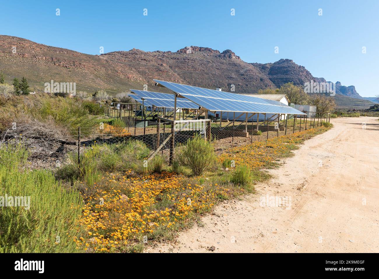 KROMRIVIER, SOUTH AFRICA, SEP 8, 2022: A solar power installation at ...
