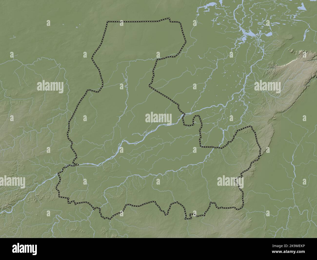 Segou, region of Mali. Elevation map colored in wiki style with lakes and rivers Stock Photo - Alamy