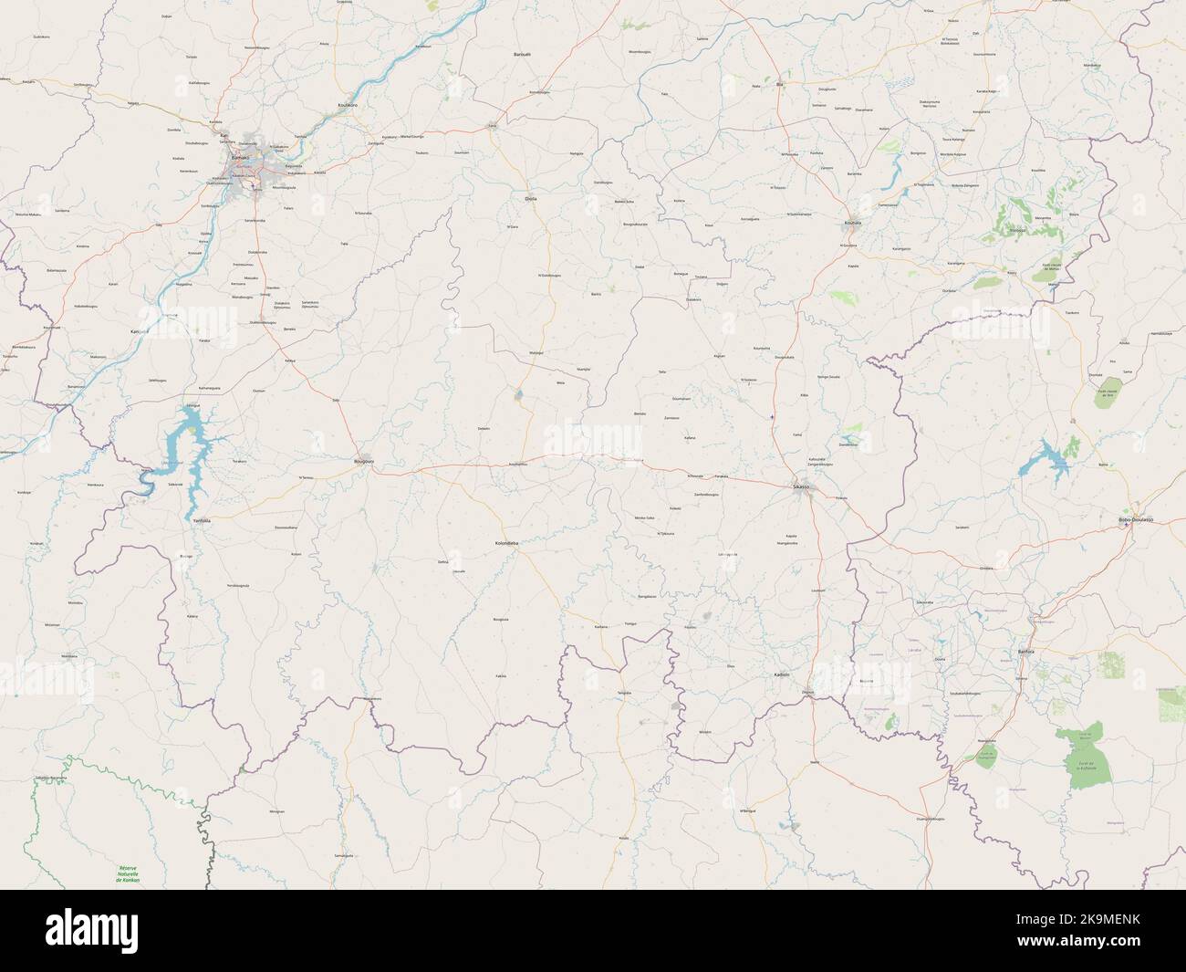 Sikasso, region of Mali. Open Street Map Stock Photo - Alamy