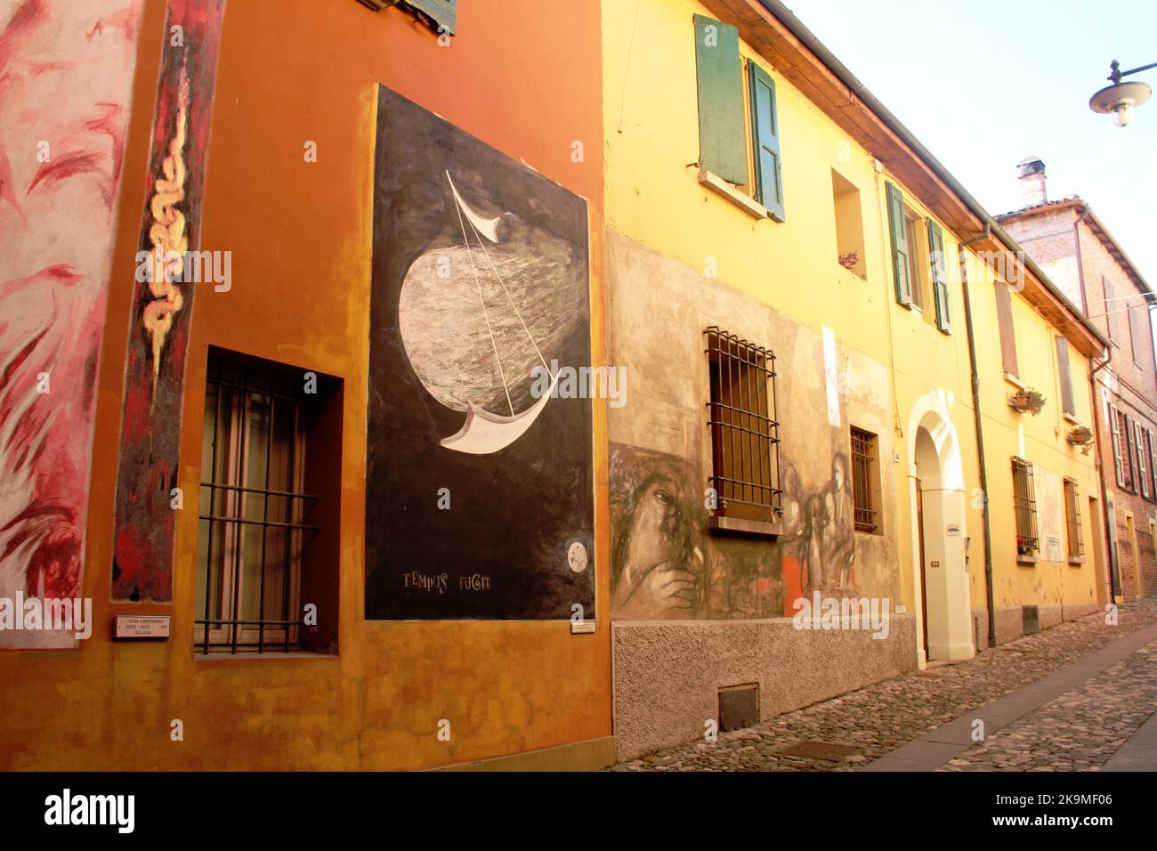 Dozza, Italy. Murals on the facade of historical buildings, created by ...